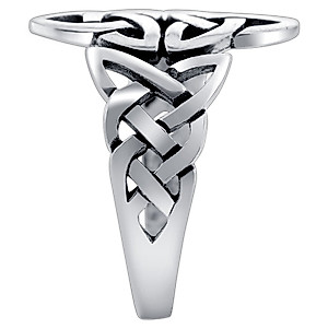 Gem Avenue 925 Sterling Silver Triquetra Celtic Knot Design Ring for Women Size 9