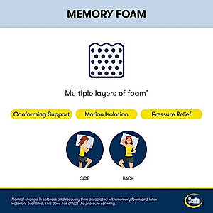 Serta - 7 inch Cooling Gel Memory Foam Mattress, Queen Size, Medium-Firm, Supportive, CertiPur-US Certified, 100-Night Trial, for Ewe - Grey