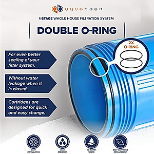 Aquaboon 20" x 4.5" Whole House Well Water Filter System with Pressure Release (1" Port) | Certified | Compatible with Pentek 150233, 150235, Geekpure BB- 20B