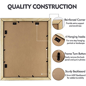 Golden State Art, 16x20 Black Picture Frame Made of Solid Wood & Tempered Glass (1 Pack)