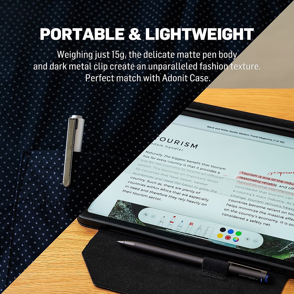 Adonit Dash 4, Multi-Device Stylus for iPad and Touchscreen, Duo Mode Active Digital Pencil with Palm Rejection, Compatible with iPad, iPhone, Android, and More- Graphite Black