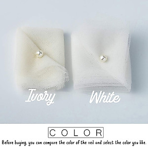 Unsutuo 2 Tiers Bride Wedding Veil Short Fingertip Bridal Tulle Veil with Comb and Cut Edge (White)