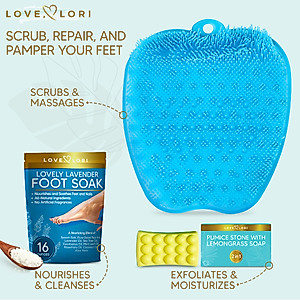 LOVE, LORI Foot Care Kit - 8-Piece Relaxing Spa Set for Women, Moisturizing & Hydrating, Natural Ingredients