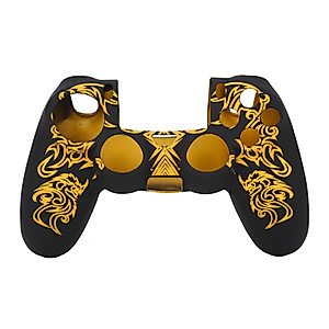 Game Controller Soft Silicone Case Skin Grip Shell Cover for 4, for PS4 (Yellow )