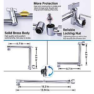 G-Promise All Metal 10 Inch Rainfall Shower Head with Handheld Spray Combo| 3 Settings Diverter|Adjustable Extension Arm with Lock Joints |71 Inches Stainless Steel Hose (chrome)