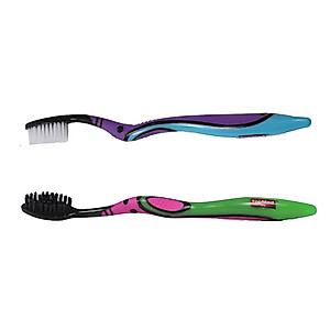 Top Med ETS Smokers Toothbrush Extra Hard + Charcoal Toothbrush Extra Hard (Color May Vary) 2 Count