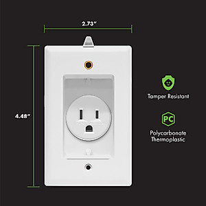 TOPGREENER Recessed Single Receptacle Outlet with Clock Hanger Hook, Tamper-Resistant, Size 1-Gang 4.48" x 2.76", 15A 125V, TG115R31, White