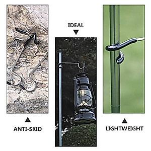 4Pcs Outdoor s lamp Hook Pole Mount Hooks, Black Pole Attachment Hanger, Multifunctional Camping Light Hook for Indoor& Outdoor Hanging Outdoor Light Hanging Holder Lights Camping Accessories