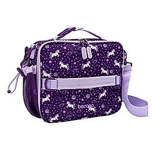 Bentgo® Kids Prints Lunch Bag - Double Insulated, Durable, Water-Resistant Fabric with Interior and Exterior Zippered Pockets and External Bottle Holder- Ideal for Children 3+ (Unicorn)