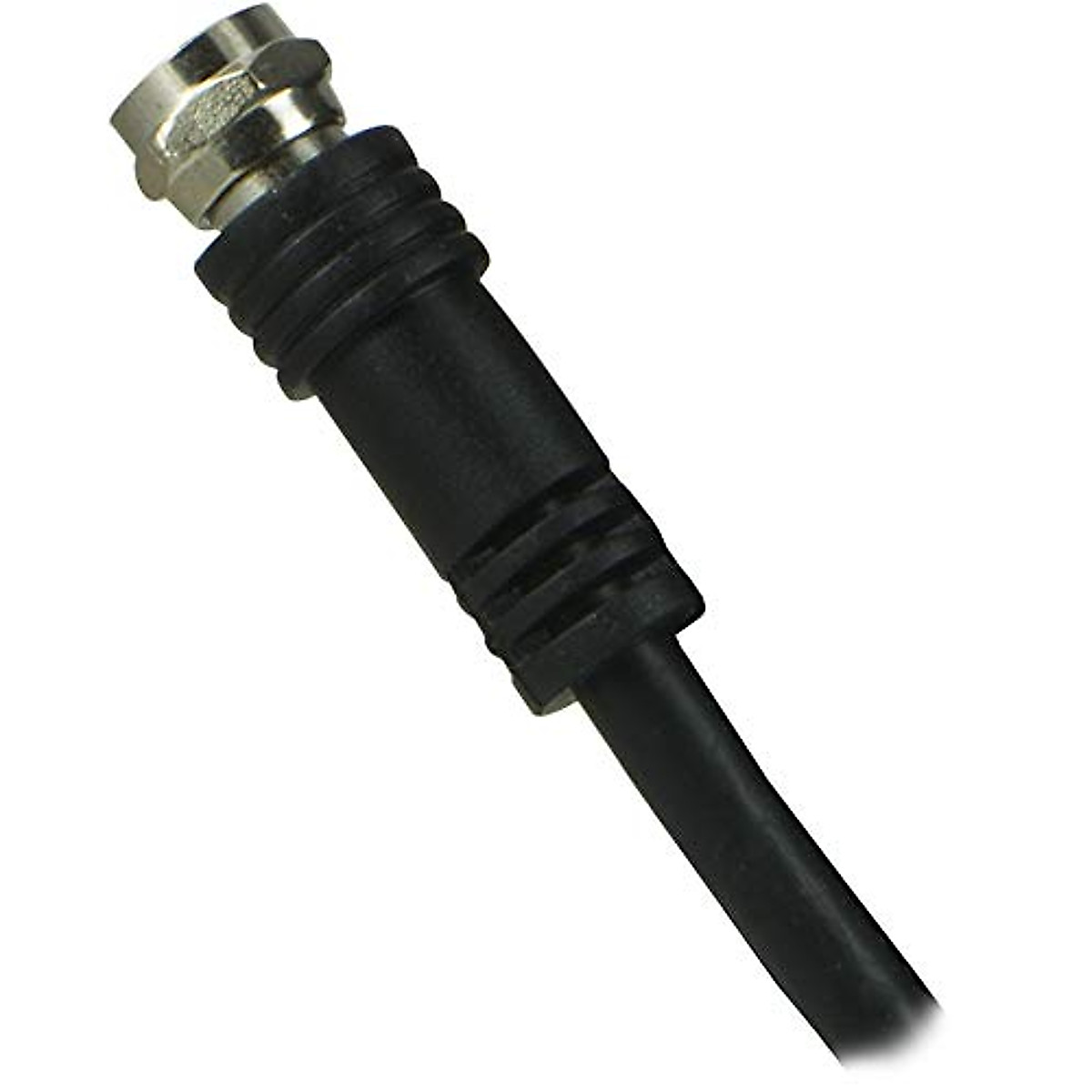 GE RG59 Coaxial Cable 25ft. (7.6m), Black, F-Type Connections Jacks, Low Loss, Double Shielded Coax Cable, Input/Output, Ideal for Antennas, DVR, VCR, Satellite to TV, 23210