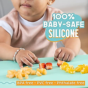 UpwardBaby Silicone Placemats for Toddlers- Suction Baby Placemat for Restaurants & Home with Food Catching Pockets-Kids Placemat for Dining Table-Washable Wipeable Nonslip BPA-Free Placemats for Kids