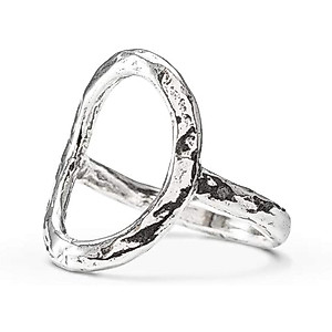 Joolala Karma Open Circle Round Minimalistic Ring in 925 Sterling Silver/Gold Plated - for Women (8, Silver)