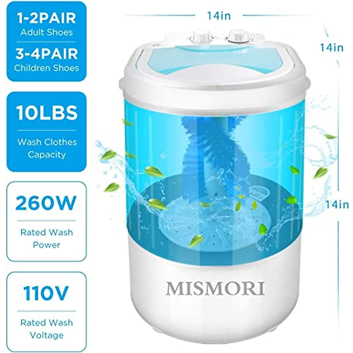 MISMORI Portable Shoes Washing Machine, Portable Shoes Washing Machine, Mini Portable Washing Machine, Smart Lazy Automatic Shoes Washer, For Apartments Camping Dorms Business Trip College Rooms