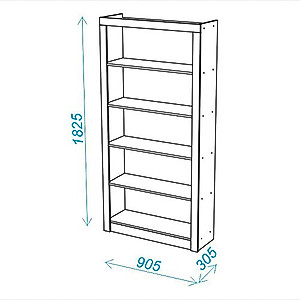 Manhattan Comfort Accentuations Classic Olinda Bookcase 1.0 with 5-Shelves in White