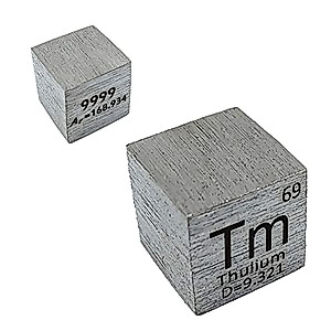 0.39" Element Cube Pure 10mm Density Cube for Element Collection Periodic Table Hunter, and More (0.39", Thulium)