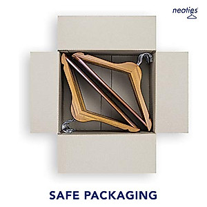 Neaties Bamboo Wood Hangers | Cherry Finish | with 360° Degree Swivel Hook & Smooth Cut Notches | 12Pack