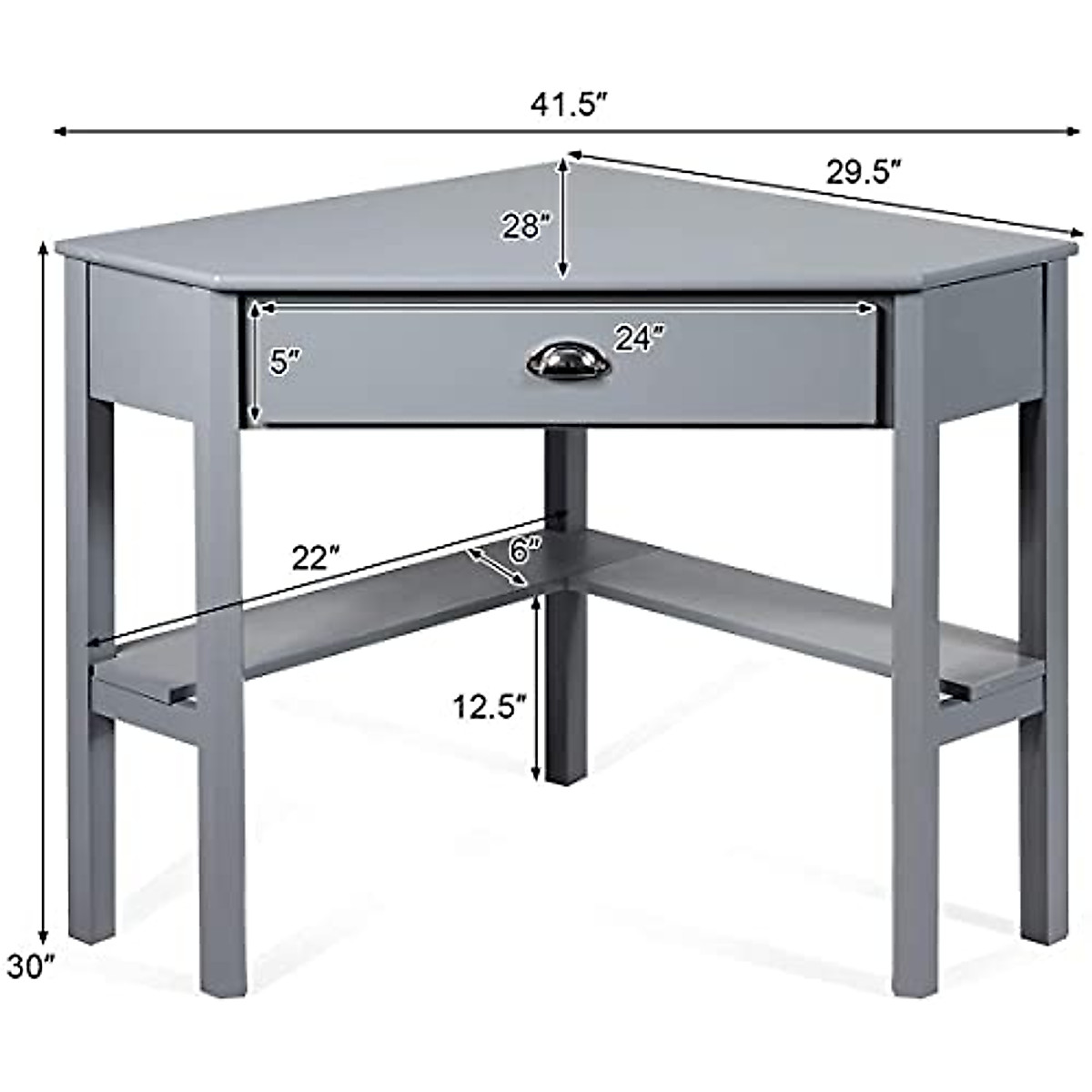Goplus Corner Desk, Grey