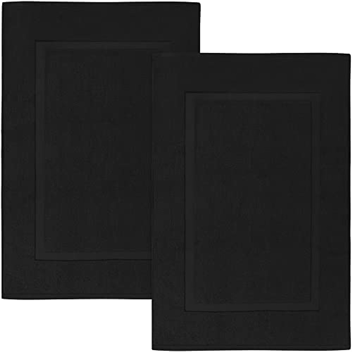 Utopia Towels Bundle Pack of 600 GSM Bath Sheet Set (2-Pack) and Banded Bath Mats (2-Pack) – 100% Ring-Spun Cotton – Highly Absorbent – Soft & Luxurious – Black