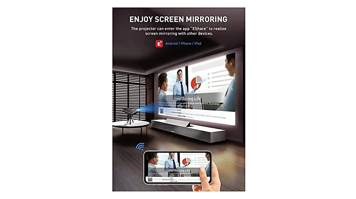Feilx Mini Projector 2022 - Portable 4K Full HD WiFi & Bluetooth