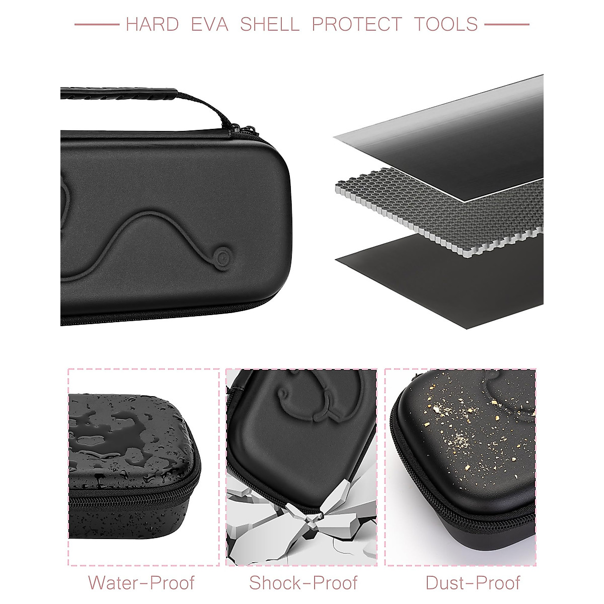 STUKCAZE Hard Stethoscope Case for 3M Littmann Classic III, Lightweight II S.E, MDF Acoustica Stethoscope, Stethoscopes Carrying Case with Mesh Bag for Nurse Accessories Gauze Penlights Cotton Swabs