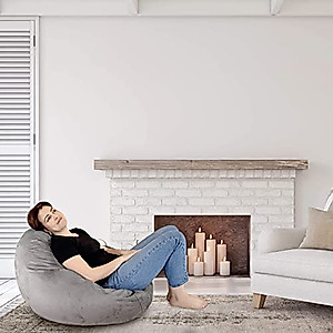 Delmach Bean Bag Chair Cover (No Filler) | Bird's Nest Shape | Adult Size | Microsuede | Stuffed Animal Storage for Kids Or Memory Foam| Double Stitched | Durable Zipper | Soft Premium