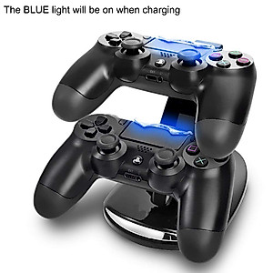 Megadream PS4 Controller Charger, 4 Controller USB Charging Station Dock, PlayStation 4 Charging Station for Playstation4 / PS4 / PS4 Slim / PS4 Pro Controller