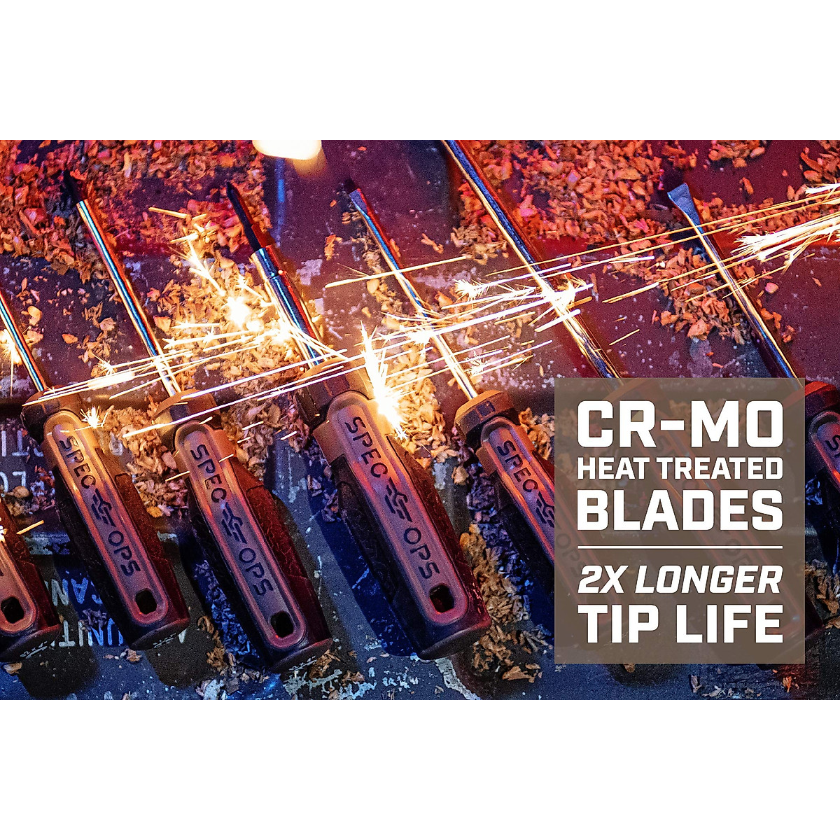 Spec Ops Tools 8-Piece Screwdriver Set, Phillips, Slotted, Square, Magentic Tip, Cr-Mo Steel Shaft