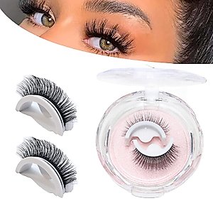 Koleen Made Magnetic Eyelash,Self-Adhesive Eyelashes,Pawson Self Adhesive Eye Lashes,2Pairs Self-Adhesive Eyelashes (Natural)