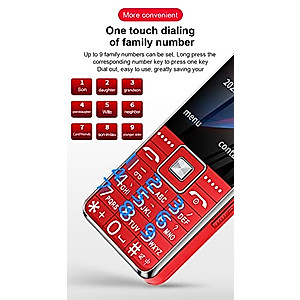 Unlocked GSM Big Button Feature Cell Phone for Elderly, 2.4" Screen Dual SIM 6800mAh Battery SOS Key Mobile Phone Easy to Use (Red)