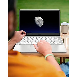 HP Chromebook 14a Laptop, AMD 3015Ce Processor, 4 GB RAM, 32 GB eMMC Storage, 14-inch Micro-Edge HD Display, Google Chrome OS, Anti-glare Screen, Long-Battery Life (14a-nd0021nr, 2021, Ceramic White)