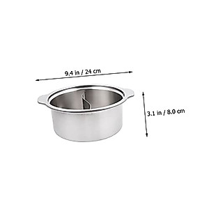 Happyyami 1pc Stainless Steel Skewer Pot Soup Pot with Lid Ramen Cooker Korean Pots for Cooking Hot Pot Shabu Shabu Hot Pot Divided Hot Pot Induction Thicken Pot Kitchen Gadget Small Pot