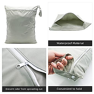 3 Pcs Washable Travel Laundry Bags,Large Waterproof Wet Dry Bag with Handle Water Resistant Dut Clothes Organizer Bag Washing Travel Accessories for Gym Clothes Laundry Wet Clothes Swimming Yoga,Grey