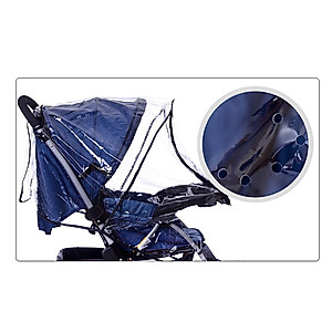 Clear Stroller Rain Cover Travel Weather Shield Breathable Windproof Waterproof Baby Pram Stroller Rain Cover Canopy Protect from Rain Wind Sun Dust Snow Universal Baby Stroller Accessories