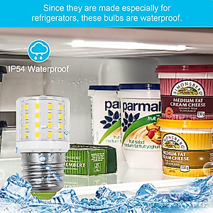 LED Refrigerator Light Bulb, 4W Replacement AC100-265V 3.5W Refrigerator Bulbs, E26 Medium Base Mini Compact Bright Fridge Freezer Bulb Appliance LED Light Bulbs, Daylight White 5000K, 2 Pack.