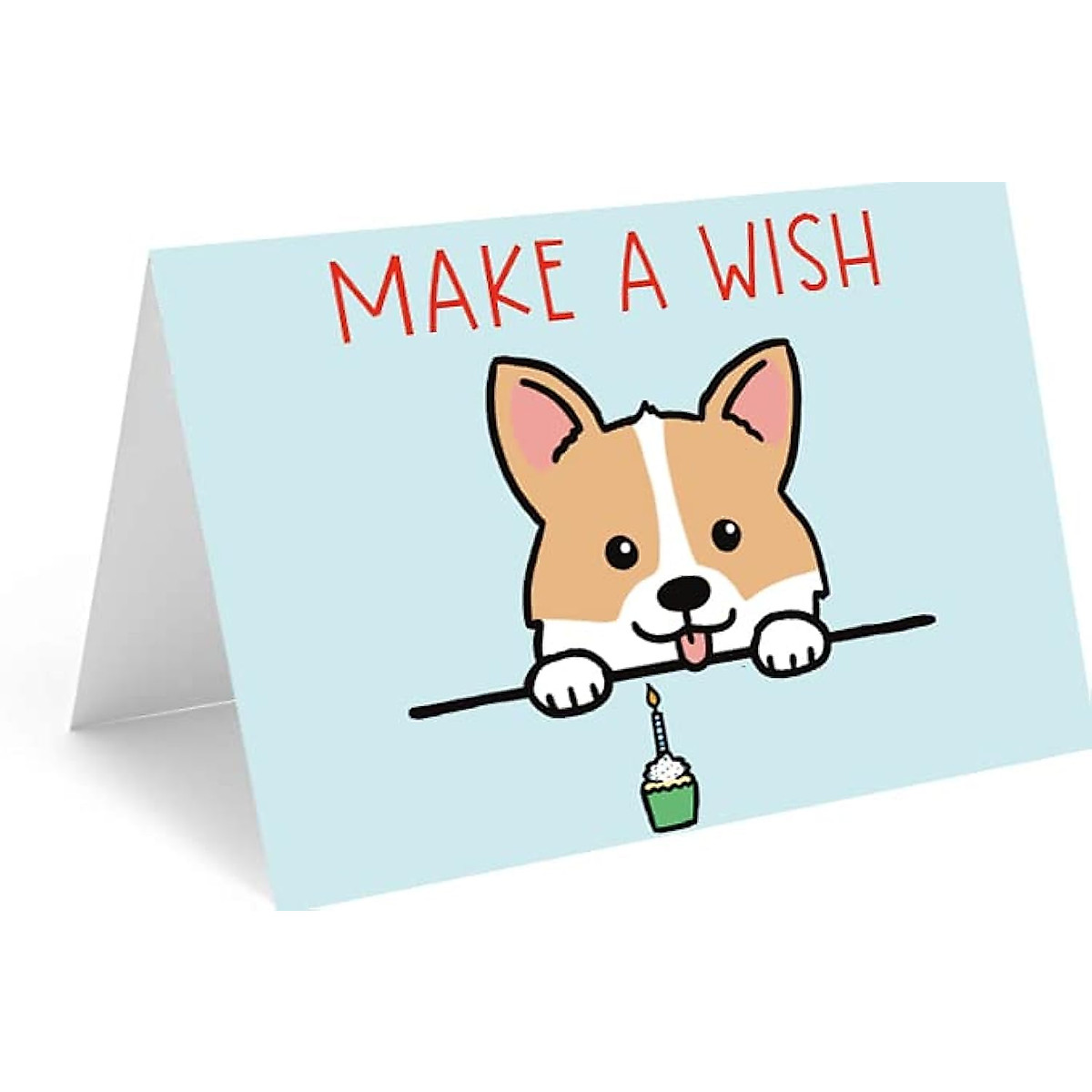 Red Door Inspirations Dog Happy Birthday Card, 4x6 includes card and envelope (Corgi Birthday Card Single)