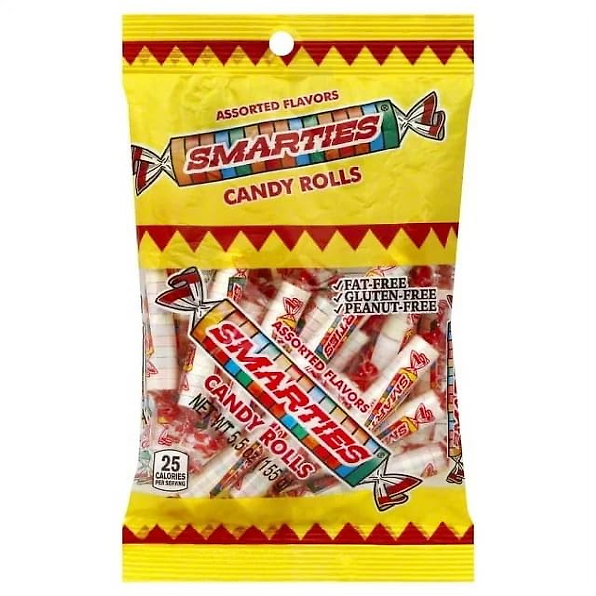 Smarties Candy Rolls Original Flavor Gluten Free & Vegan Delight | Classic Sweetness from Family Owned Since 1949 Peanut Free, Dairy Free & Allergen Free | Perfect Yummy Treat - 5 Ounce Pack of 1