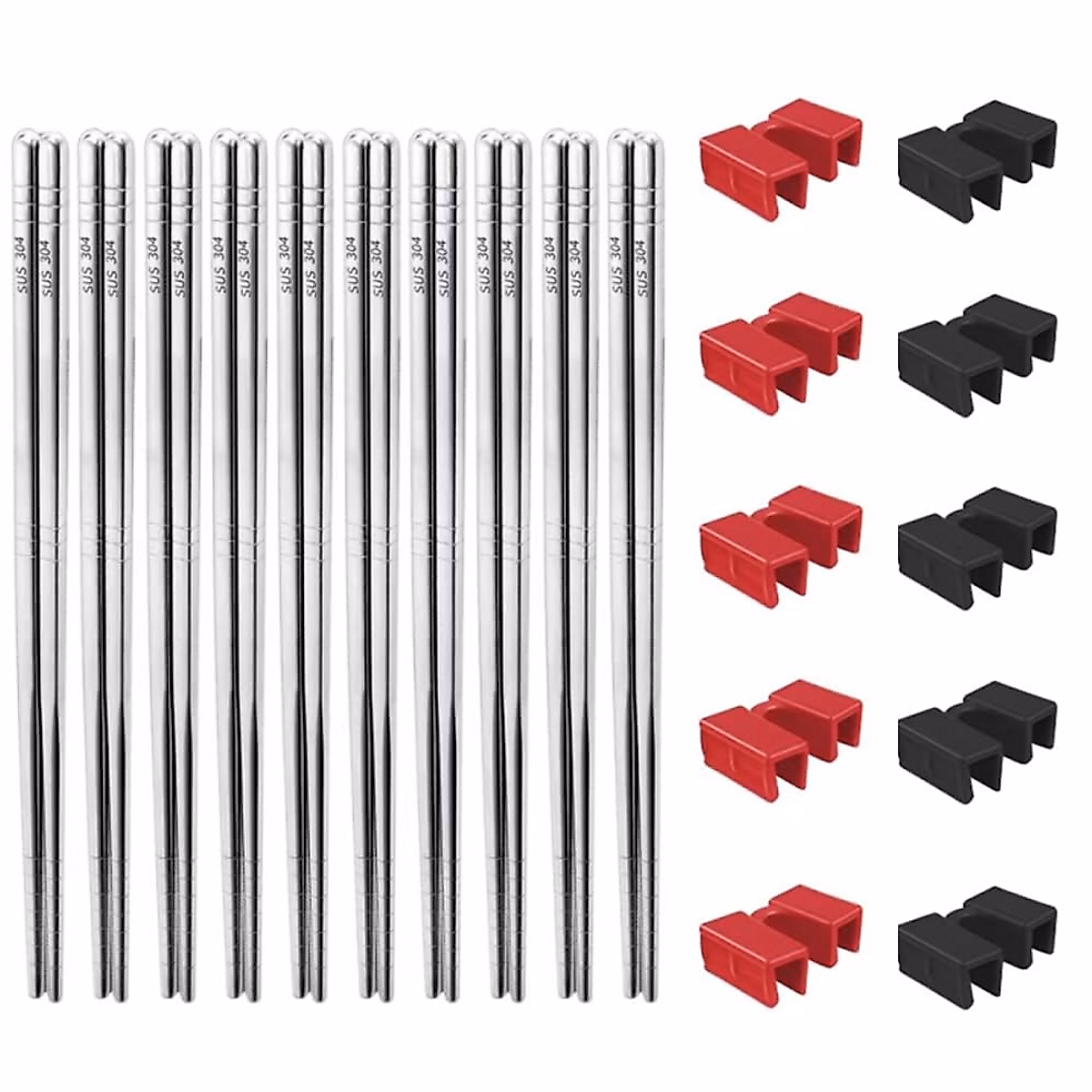 10 Pairs Reusable Chopstick Helpers Non Slippery Training Chopsticks，Adult Training Chopsticks Chopsticks Aids for Adults, Children, Beginners,Practice Chinese Japanese Korean Food