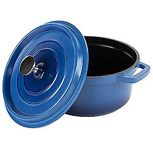 G.E.T. CA-011-CB/BK Heiss Energy-Efficient Cast Aluminum Dutch Oven, 2.5 Quart, Round, Blue