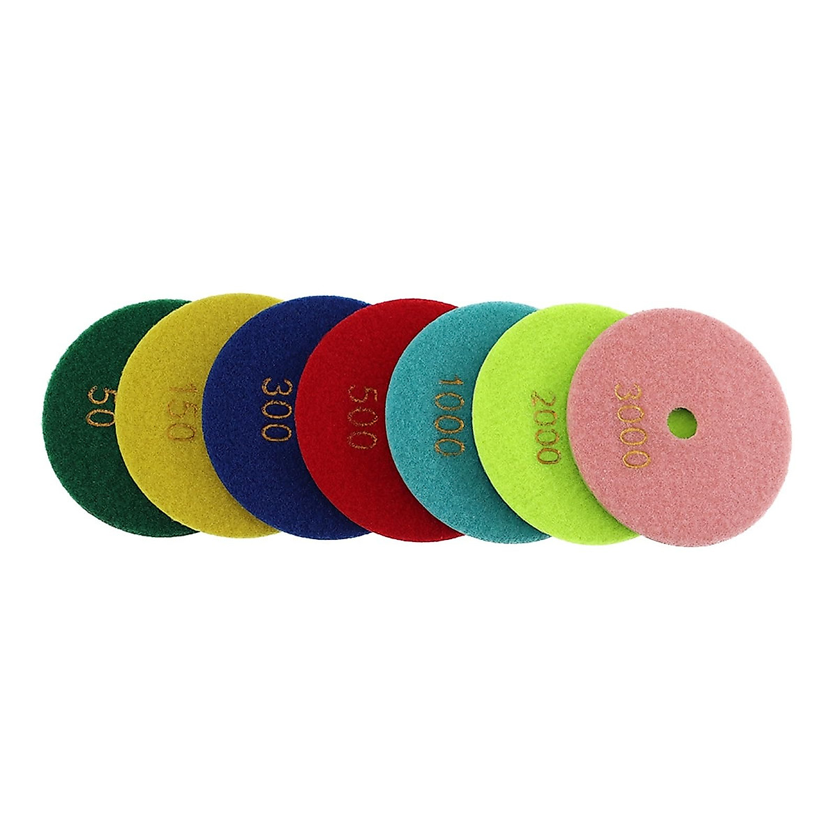 Polishing Pad 7 PCS Super 4 Inch Diamond Polishing Pads 100mm Flexible Wet Polishing Pad Granite Marble Concrete Floor Grinding Disc Polish Pad Kit (Color : Combon D, Size : Mix 7 Grits_7 PCS_4 INCH