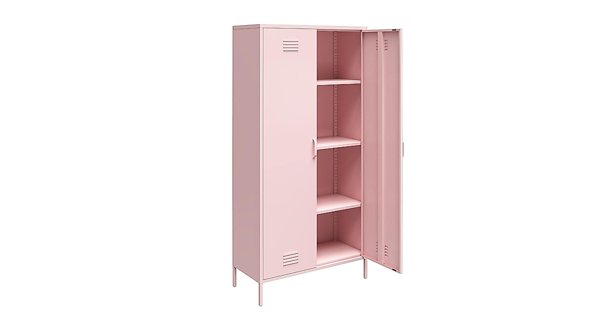 Novogratz Pink Metal Locker Cabinet - Stylish Storage Solution