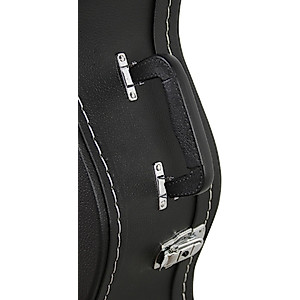 Gearlux Dreadnought Acoustic Guitar Hardshell Case with Accessory Compartment - Black