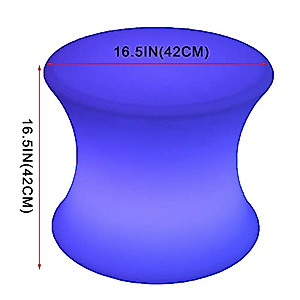 SHOWLIVEU LED Square Cube Chair 16 RGB Color Changing Light Up Rechargeable Module with Remote Waterproof Glow Table Outdoor Patio PartyCube Stool Seat Atmosphere Lamp (Charge 16.5 inch Round)