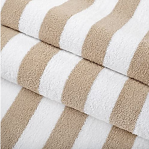 Arkwright Oversized California Beach Towels - (Pack of 4) Absorbent, Quick Drying, Ringspun Cotton Pool Towel, Perfect for Hotel, Spa Hot Tub, and Bath, 30 x 70 in, Beige