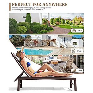 Patio Aluminum Chaise Lounge Chair, VredHom 2PCS Outdoor Recliner Lounge Chair with Waterproof Chaise Covers, Sun Loungers with 5 Adjustable Backrest and Lay Flat Positions for Garden, Balcony, Pool