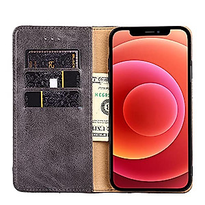 Fansipro Wallet Folio Case for Oppo Reno 2 F, Premium PU Leather Slim Fit Cover for Reno 2 F, 3 Card Slots, Align Cutouts, Gray