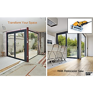 Official ROTORAZER Compact Circular Saw Set DIY Projects -Cut Drywall, Tile, Grout, Metal, Pipes, PVC, Plastic, Copper, Carpet w Blades, Dust Collector & Case AS SEEN ON TV