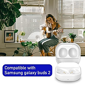 Wired Charging Case Compatible with Samsung Galaxy Buds 2, Replacement Charger Case Dock Station for Galaxy Buds 2 Bluetooth Earbuds (White)