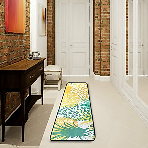 Pineapple Tropical Fruit Kitchen Rugs Non-Slip Soft Doormats Bath Carpet Floor Runner Area Rugs for Home Dining Living Room Bedroom 72" X 24"