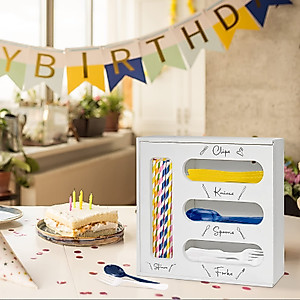 Unistyle Plastic Straws Holder,Bag Clips Organizer,Plastic Spoon Holder,Fork,Knives Clips,Straws Holder,Plastic Cutlery Utensil Holder,Disposable Dish Holder for Wedding,Party,BBQ