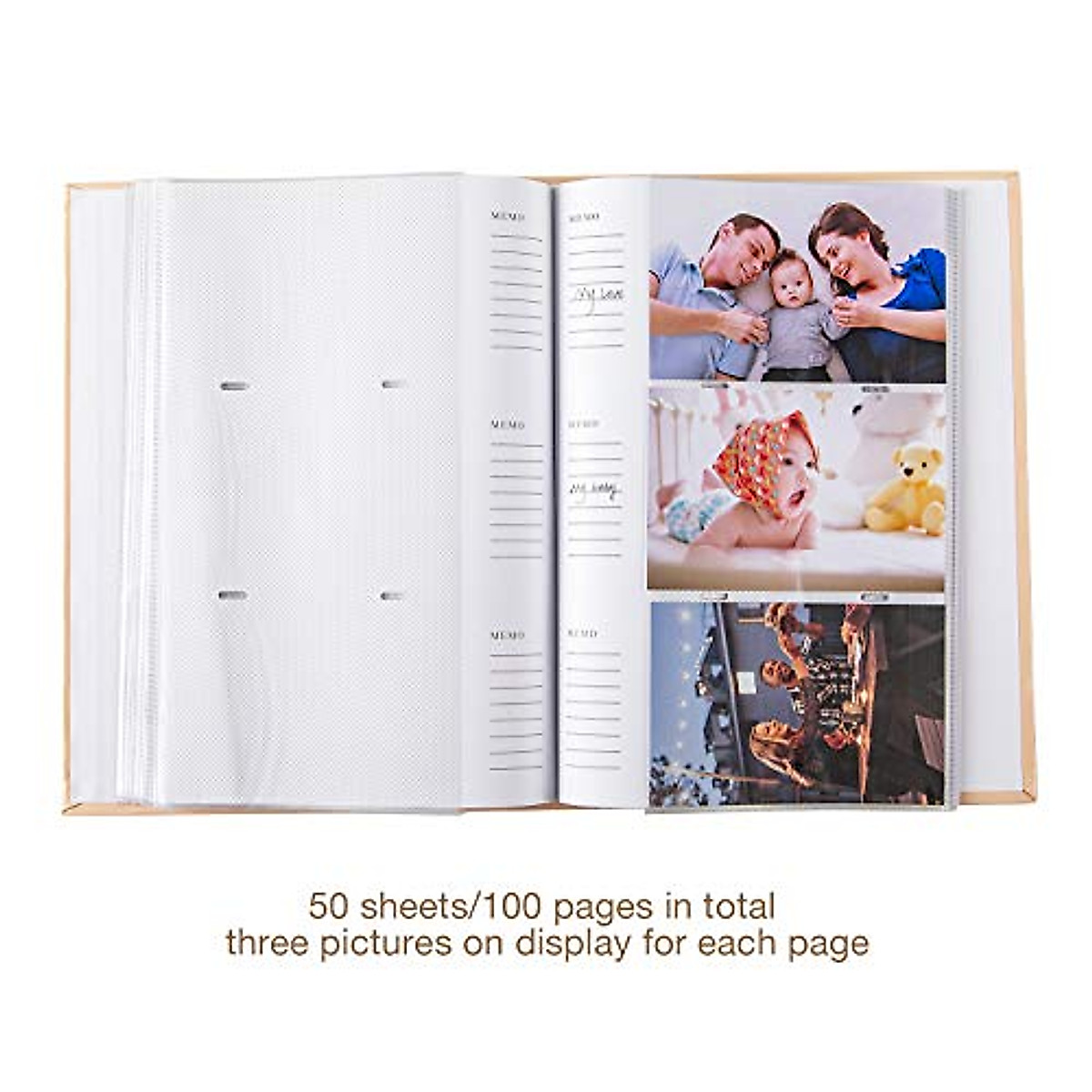 Edian Memo Photo Album 4x6 300 Photos, Family Baby Kids Cute Photo Album with Writing Space